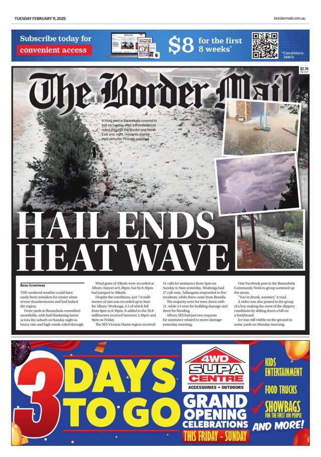 Today's Paper | The Border Mail | The Border Mail | Wodonga, VIC