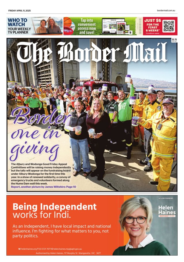 Today's Paper | The Border Mail | The Border Mail | Wodonga, VIC