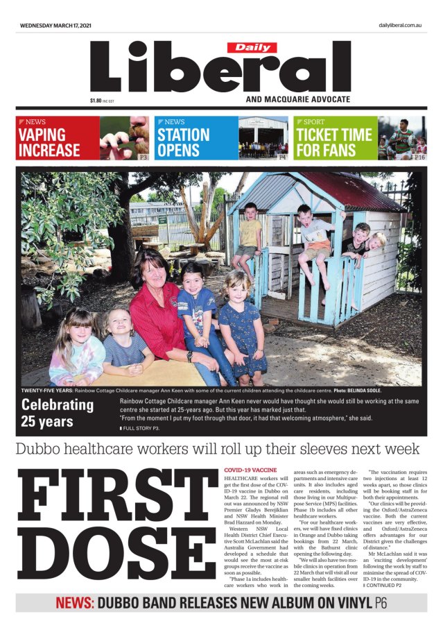 Today's Paper | Daily Liberal | Dubbo, NSW