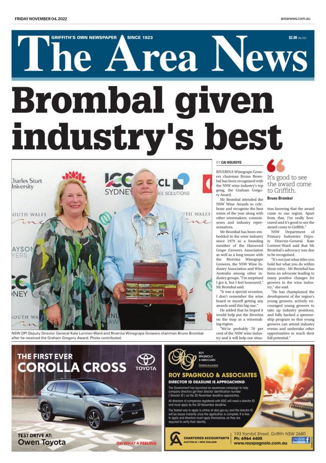 Today's Paper | The Area News | Griffith, NSW