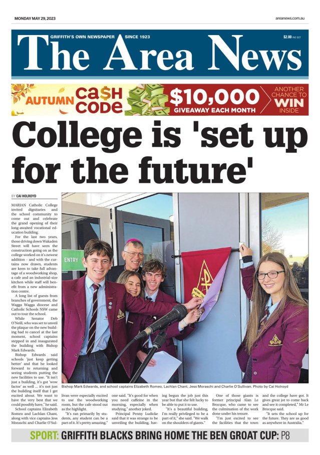 Today's Paper | The Area News | Griffith, NSW