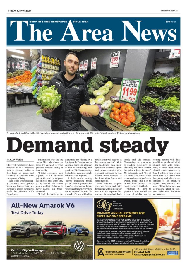 Today's Paper | The Area News | Griffith, NSW