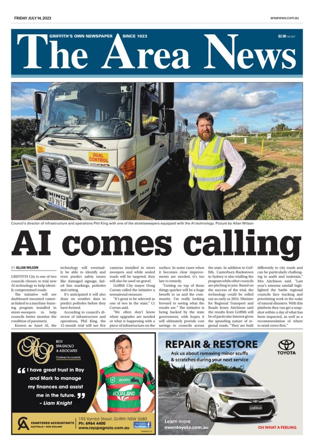 Today's Paper | The Area News | Griffith, NSW