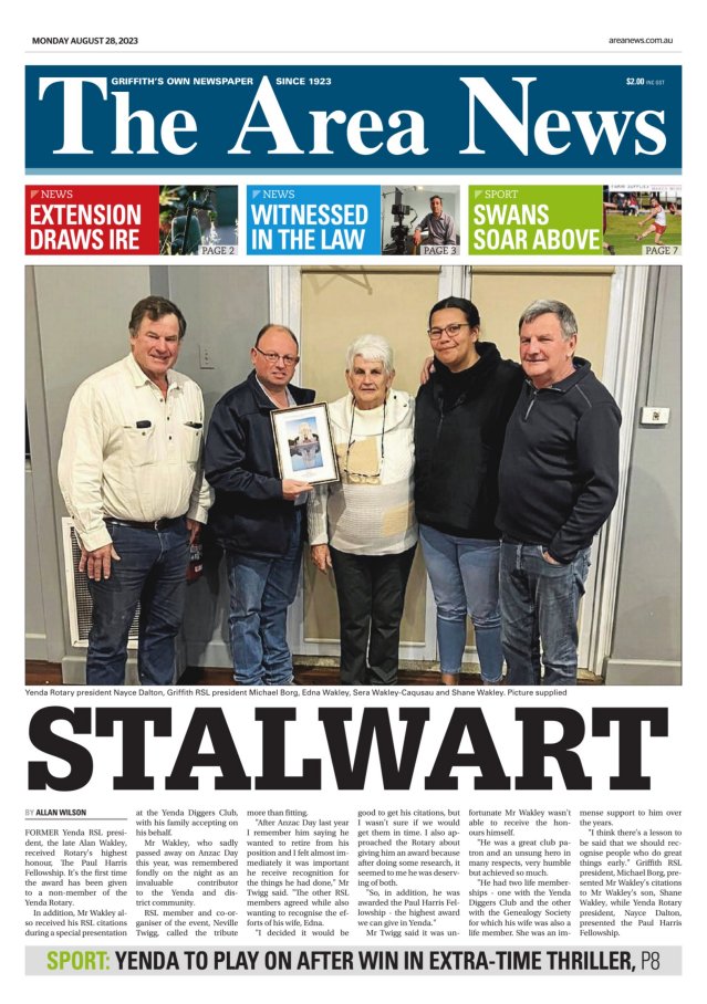 Today's Paper | The Area News | Griffith, NSW