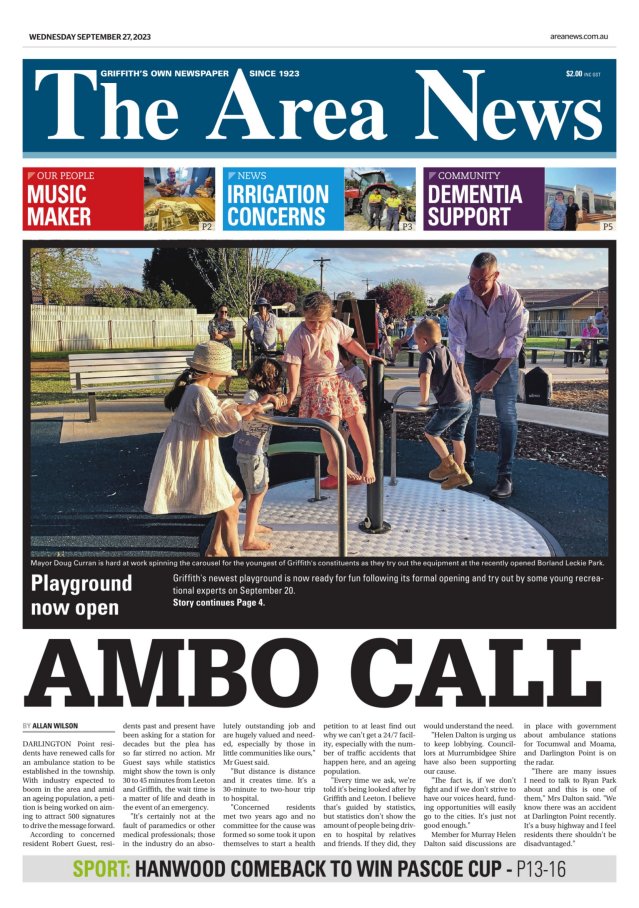 Today's Paper | The Area News | Griffith, NSW
