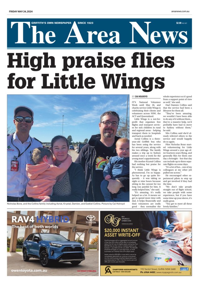 Today's Paper | The Area News | Griffith, NSW