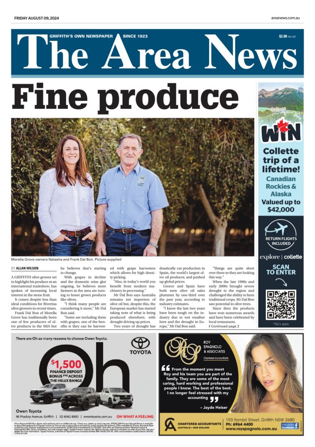 Today's Paper | The Area News | Griffith, NSW