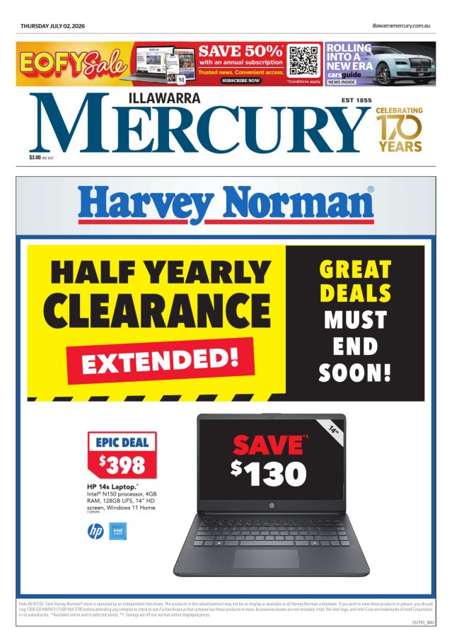 Today's Paper | Illawarra Mercury | Wollongong, NSW