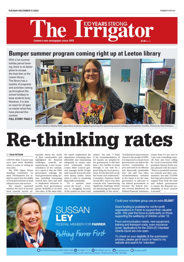 Today's Paper | The Irrigator | The Irrigator | Leeton, NSW