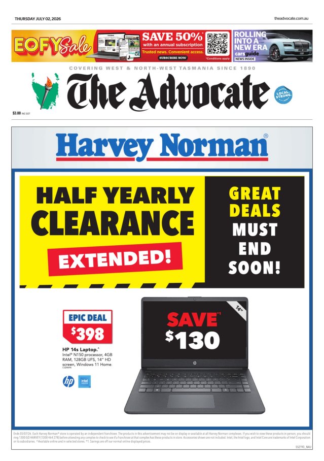 Today's Paper | The Advocate | Burnie, TAS