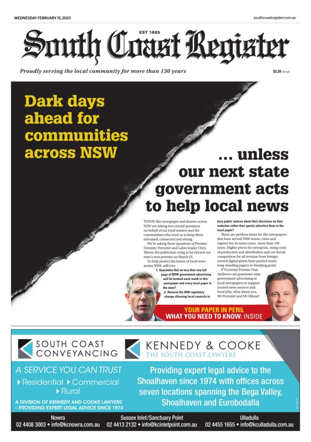 Today's Paper | South Coast Register | Nowra, NSW