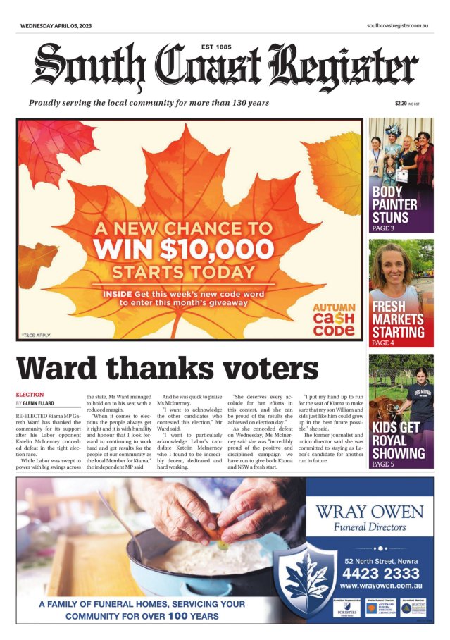 Today's Paper | South Coast Register | Nowra, NSW
