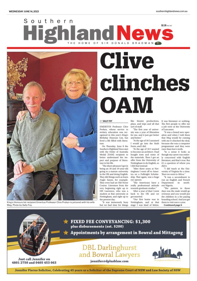 Today's Paper | Southern Highland News | Bowral, NSW