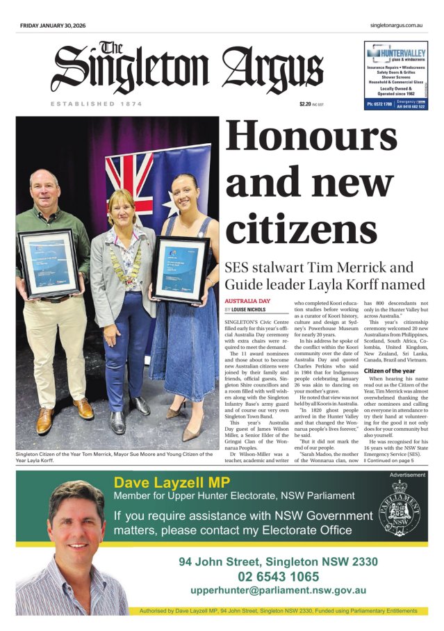 Today's Paper | The Singleton Argus | The Singleton Argus | Singleton, NSW