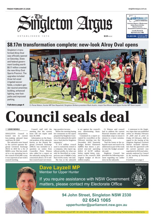 Today's Paper | The Singleton Argus | The Singleton Argus | Singleton, NSW